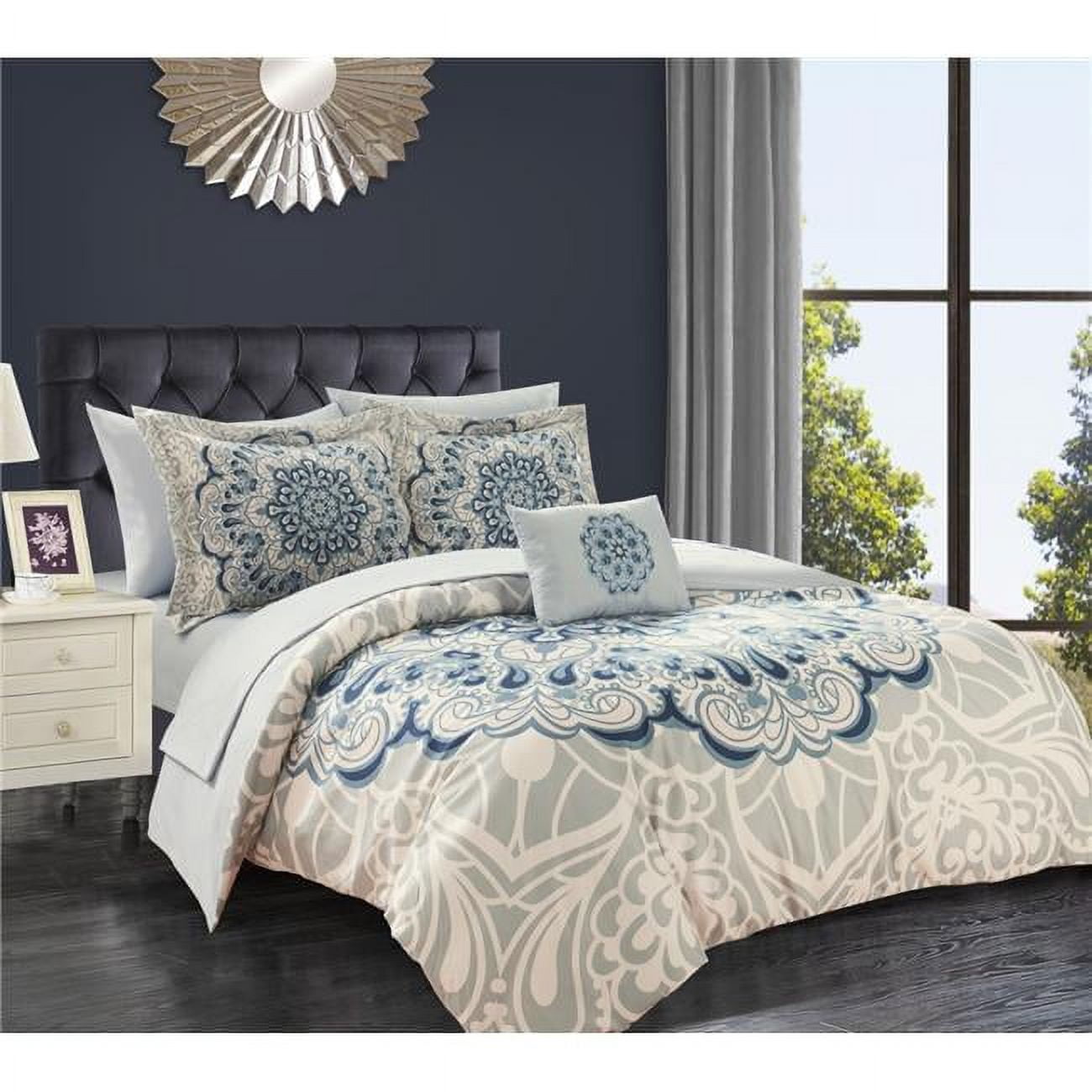 Chic Home Nizza 8 Piece Reversible Comforter Set Large Scale Boho ...
