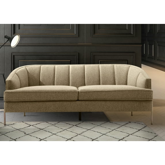 Chic Home Philo Sofa Barrel Back Linen-Textured Upholstery Vertical ...