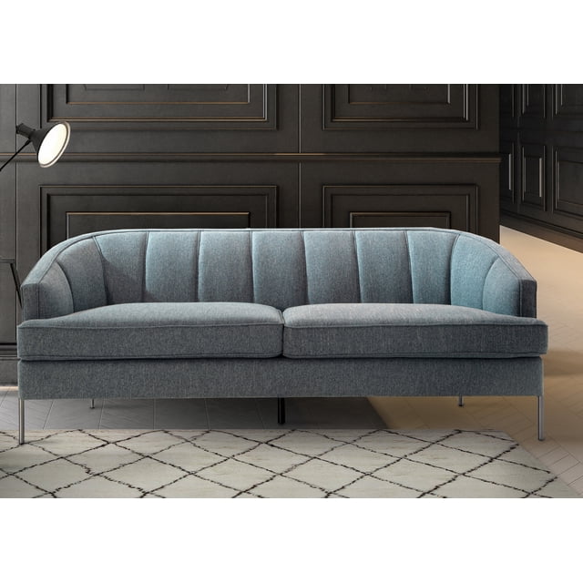 Chic Home Philo Sofa Barrel Back Linen-Textured Upholstery Vertical ...