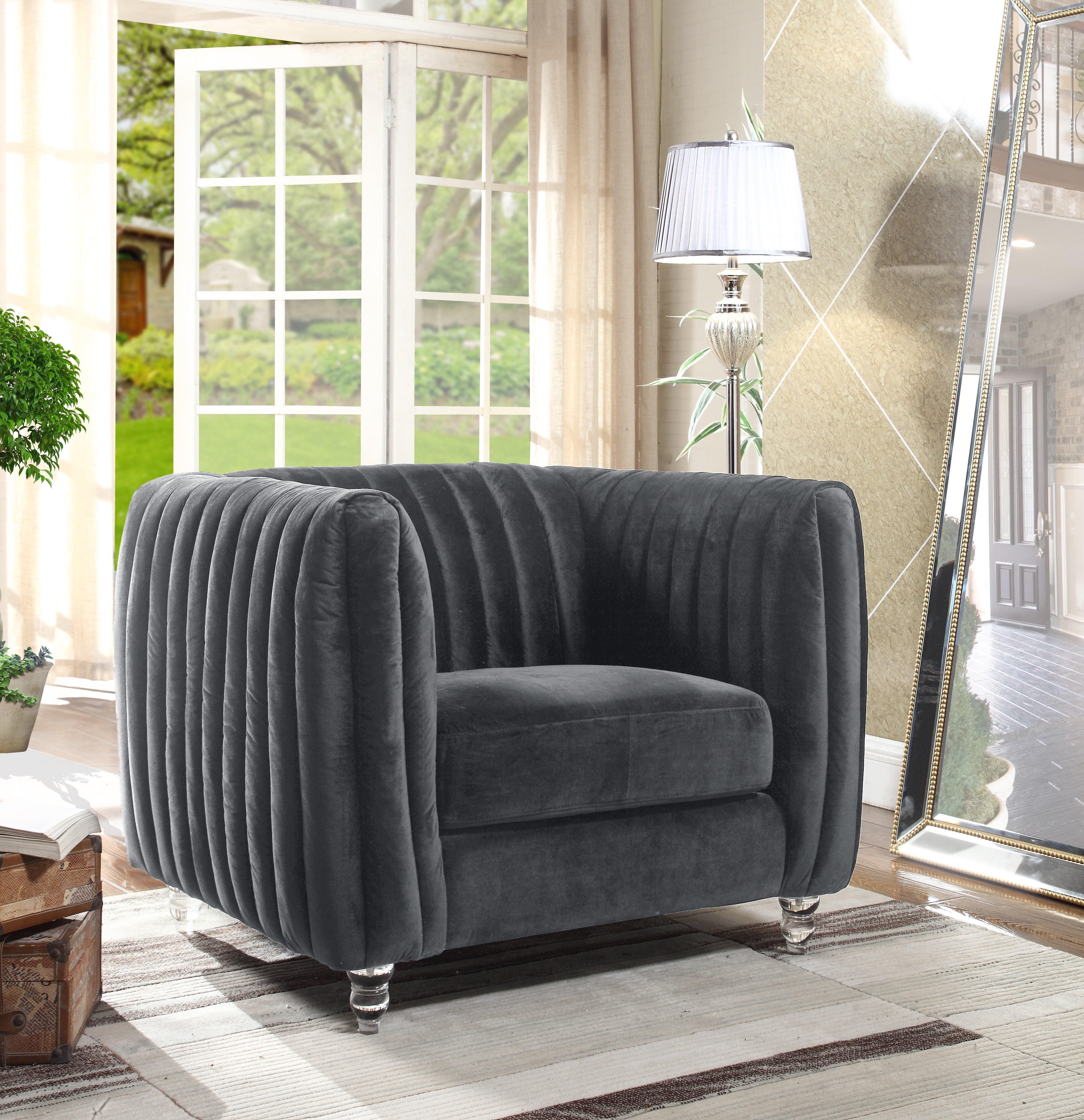 Chic Home Priscilla Elegant Velvet Plush Cushion Seat with Round ...