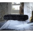 Chic Home Samuel Modern Contemporary Faux Fur Acrylic Leg Bench ...
