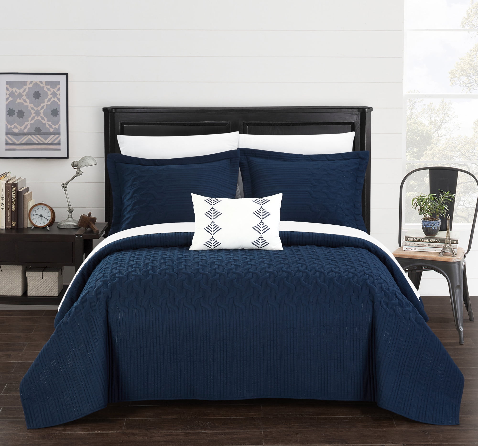 Chic Home Shala 4 Piece Vine Pattern Quilt Cover Set - Walmart.com