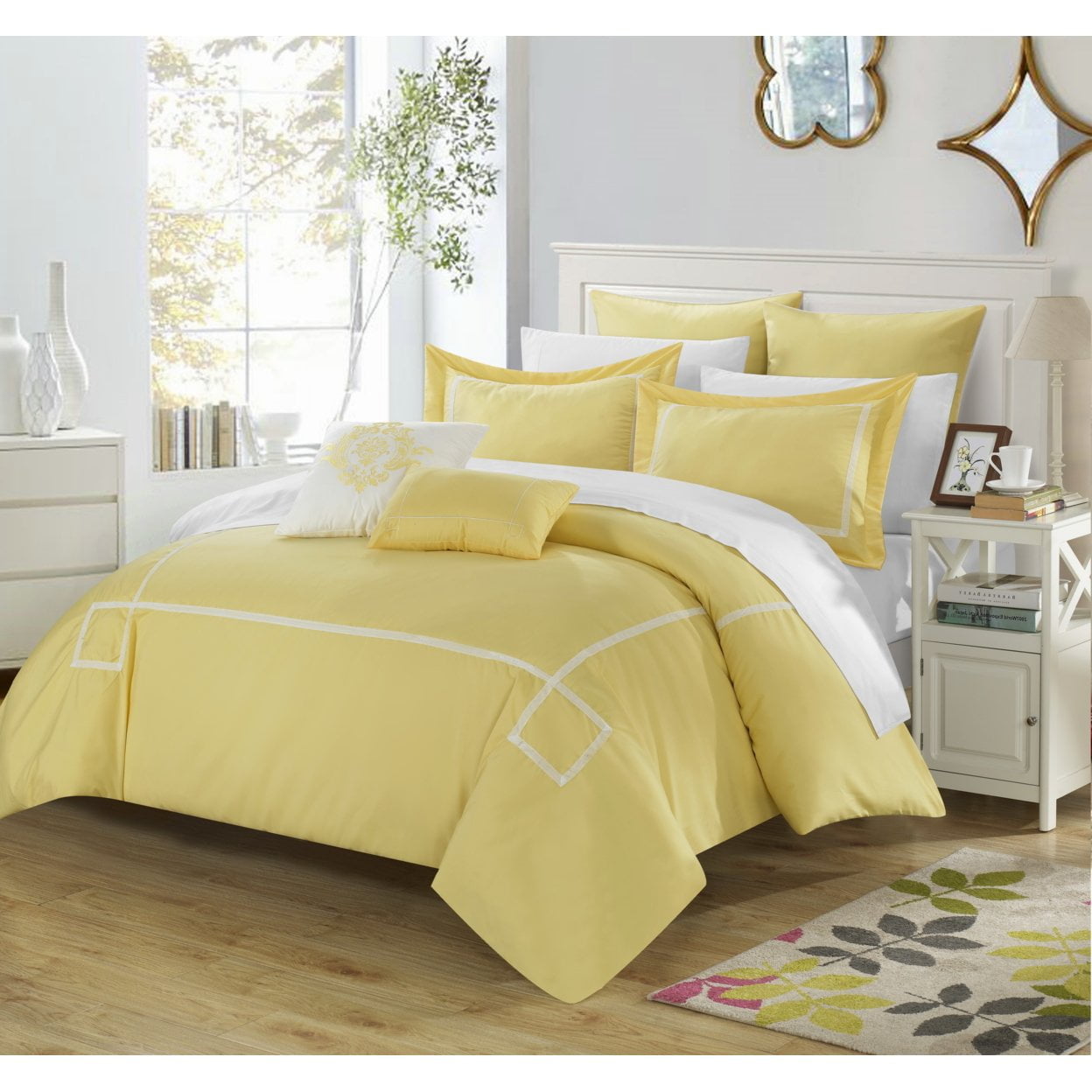 Chic Home Wilma - 7 Piece Embroidered Comforter Set - Walmart.com