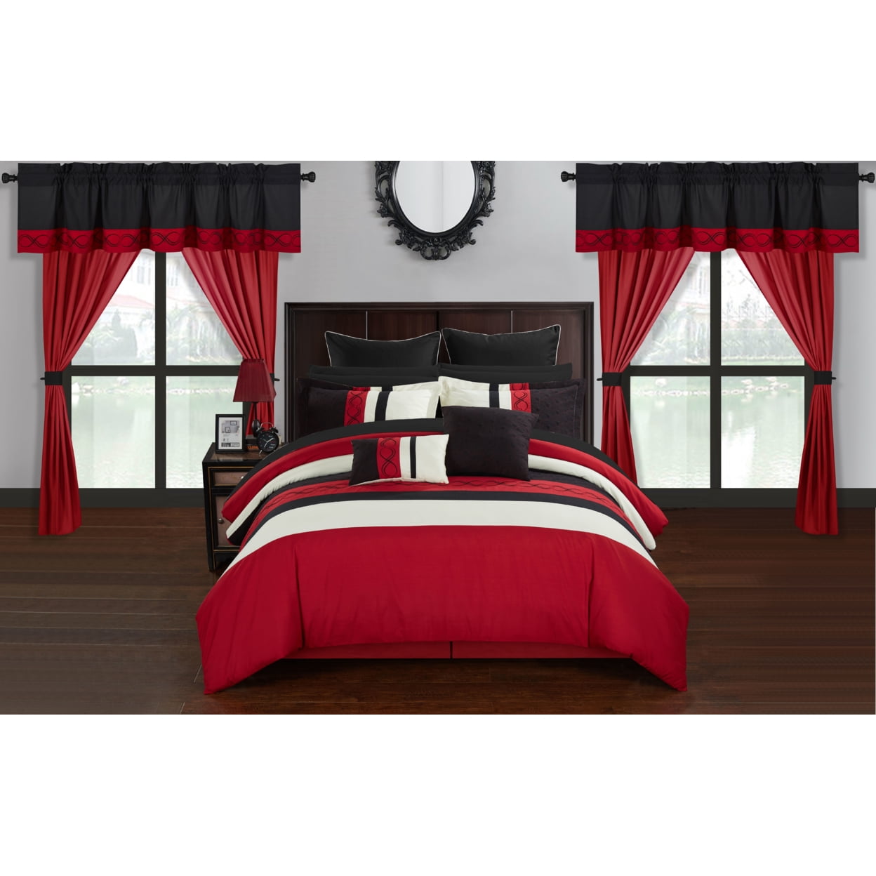 Chic Home Yair 24Pc King/Queen Comforter Set, Color Block Design, Bed ...