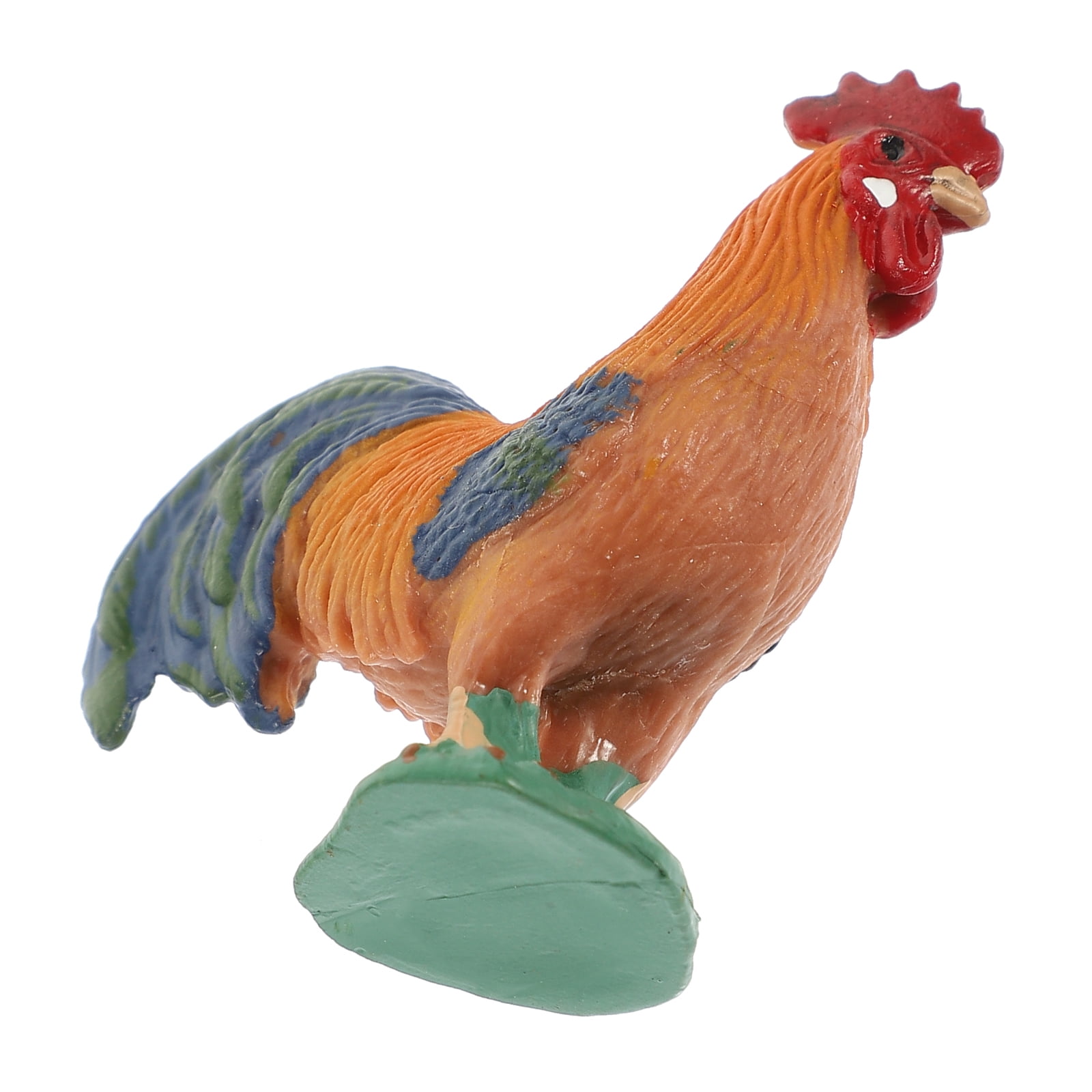 Masteelf Lifelike Simulation Rooster Model Decor for Kids Red ABS ...