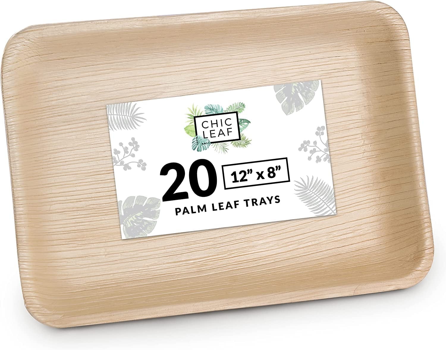 Chic Leaf Disposable Palm Leaf Trays Like Rectangle Bamboo Serving Tray ...