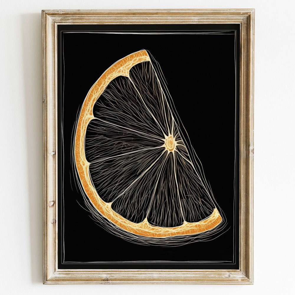 Chic Lemon Slice Chalkboard Wall Art - Bold Citrus Kitchen Decor ...