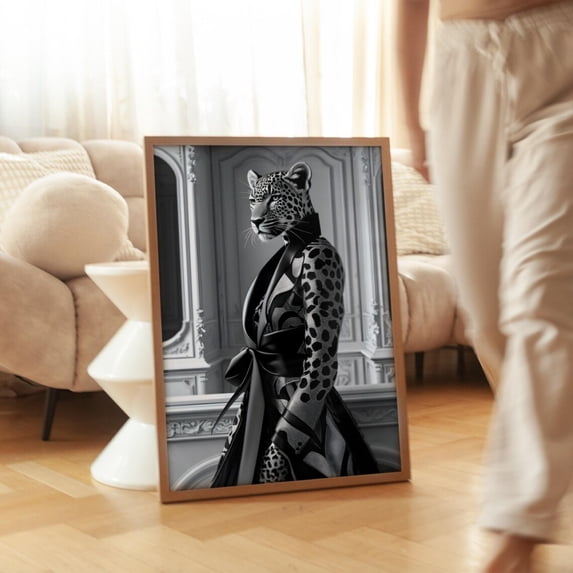 Chic Leopard Couture Magazine Wall Art, Unframed Paper Print Size 8x12 ...