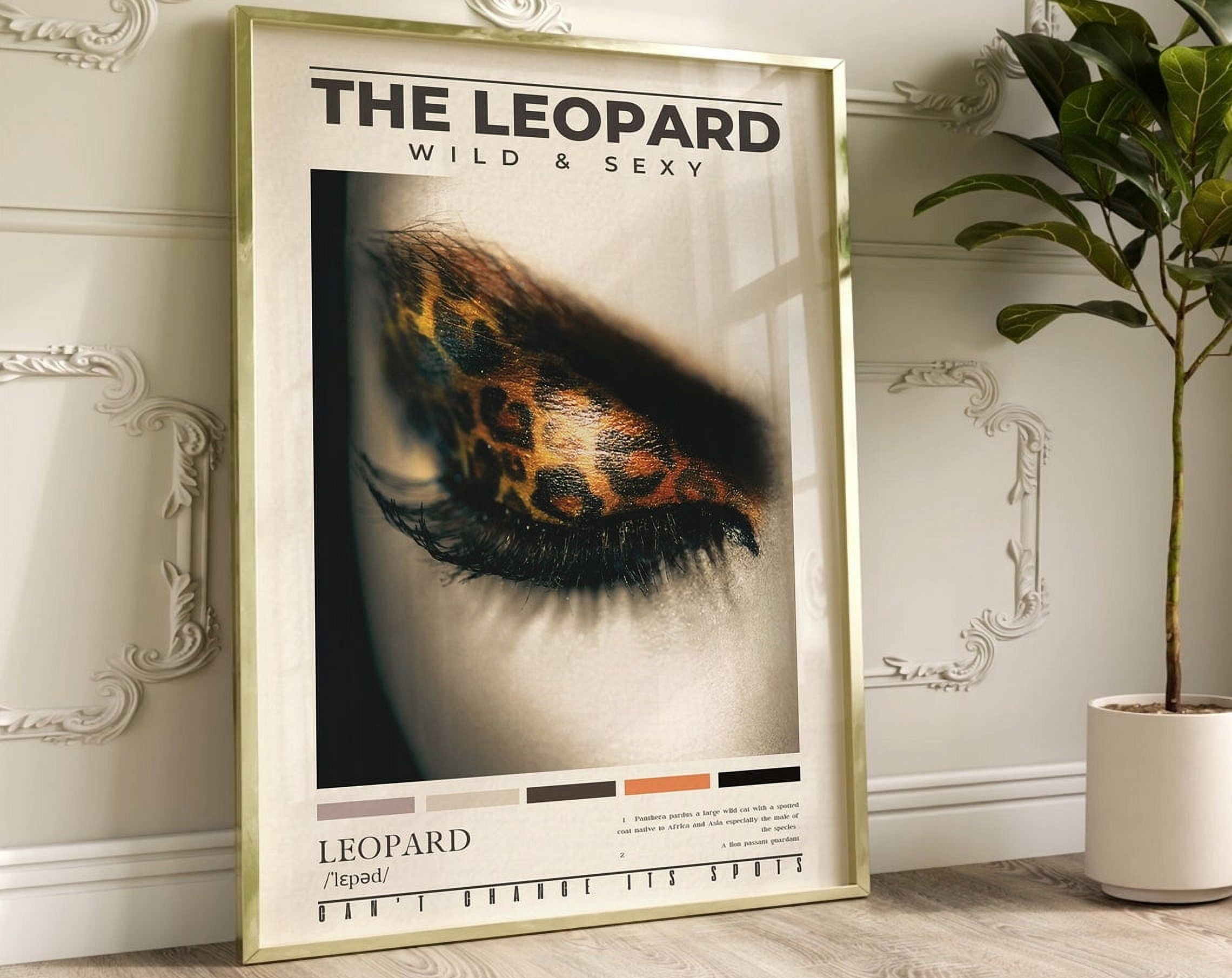Chic Leopard Wall Art, Leopard Definition Print, Preppy Girly Above Bed ...