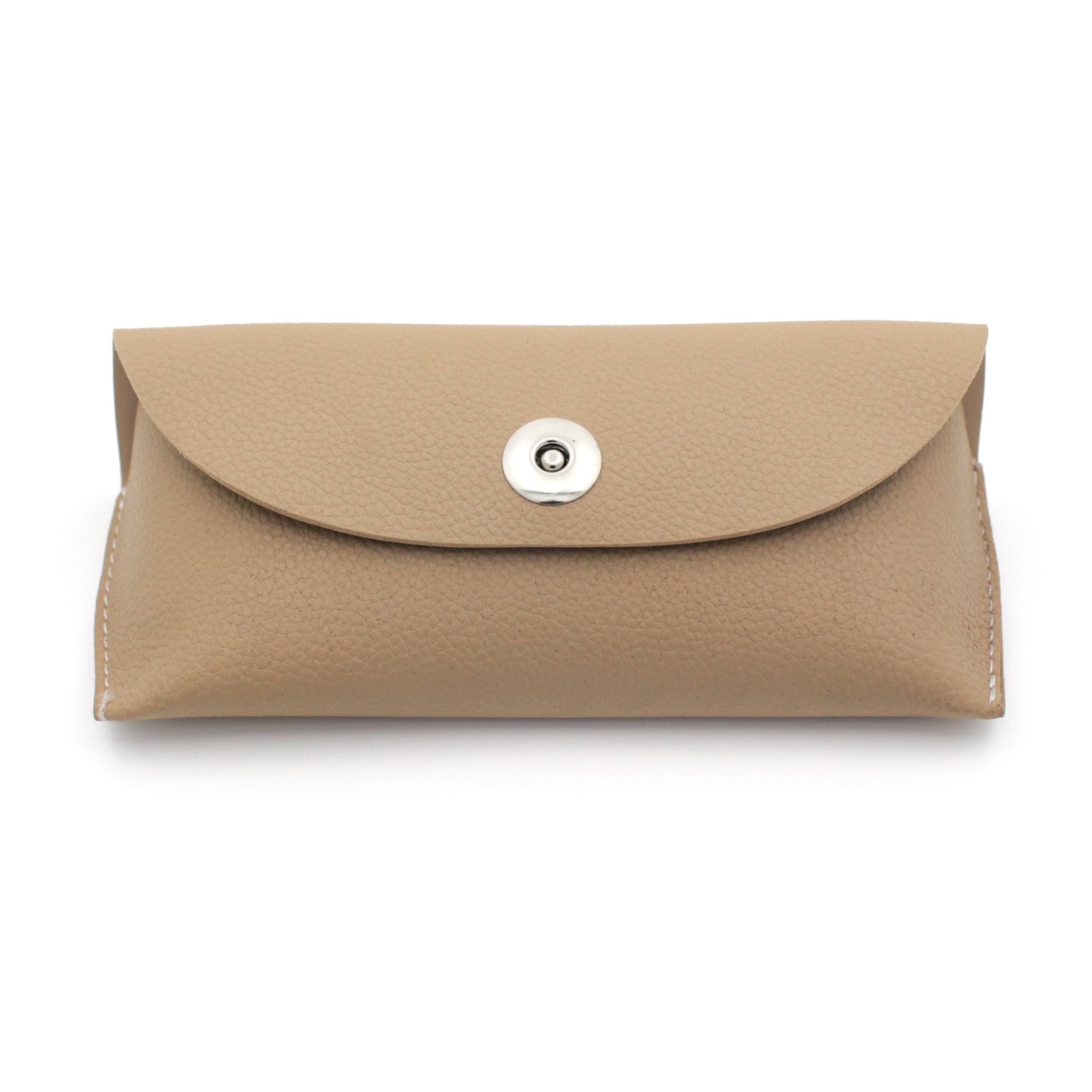 Chic Magnetic Clip Closure Soft Semi-Hard Eyewear Carrying Case [Beige ...