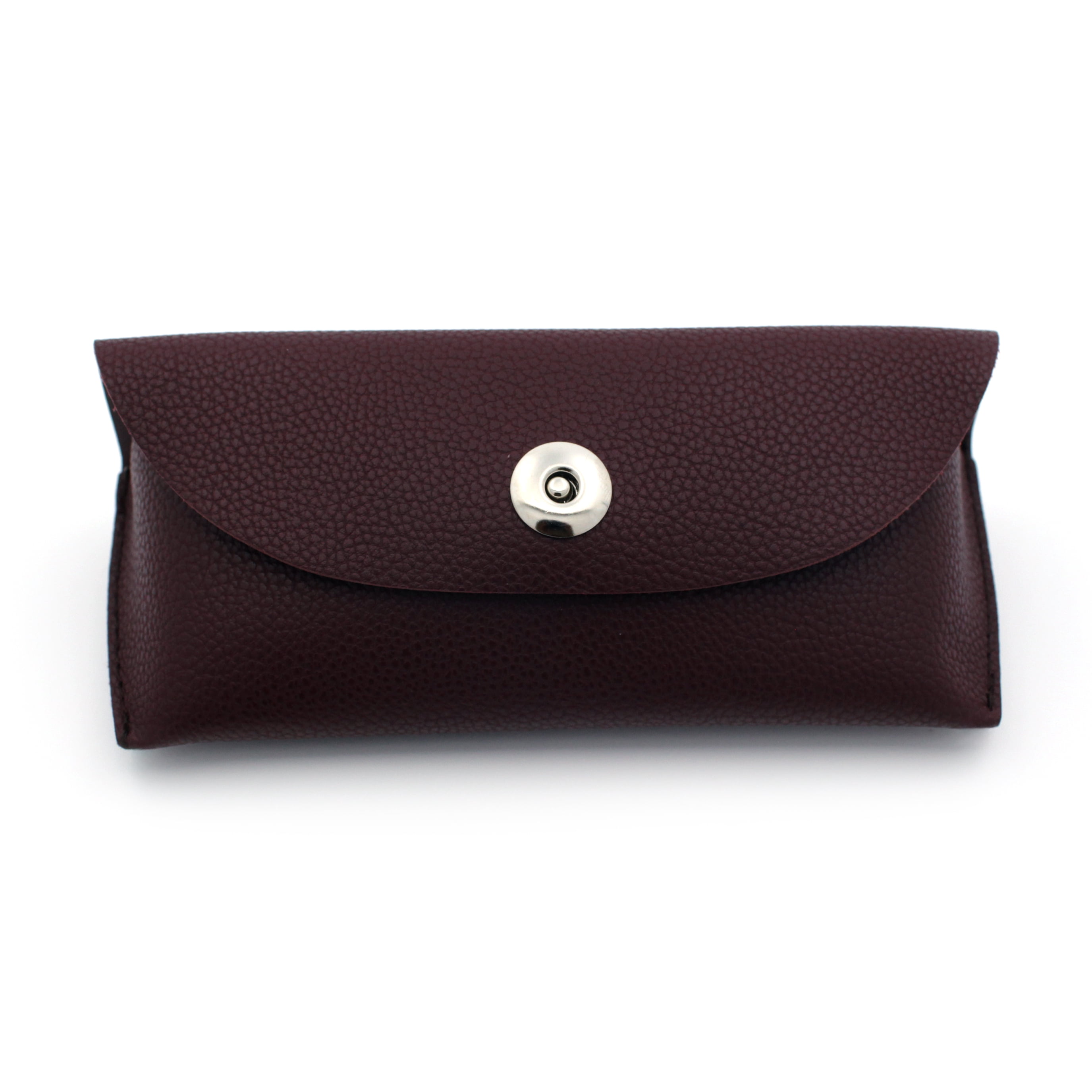 Chic Magnetic Clip Closure Soft Semi-Hard Eyewear Carrying Case [Brown ...
