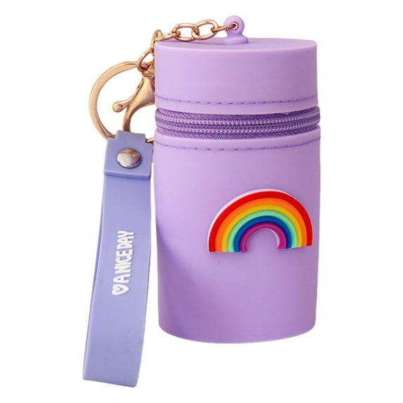 Chic Mini Silicone Coin Purse with Keychain Elegant Lipstick Storage ...