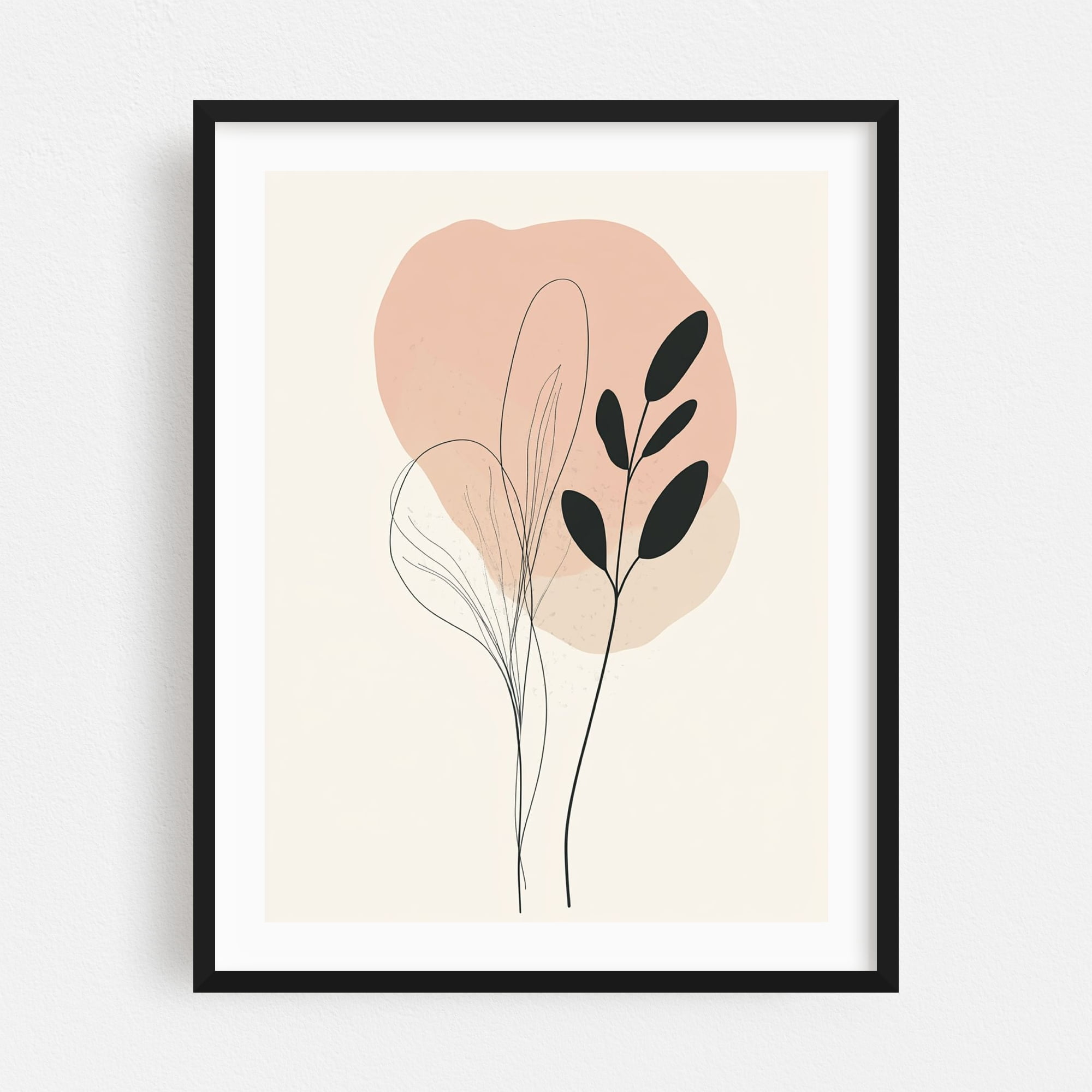 Chic Minimalist Flower Illustration - Line Drawing Minimalist Abstract ...