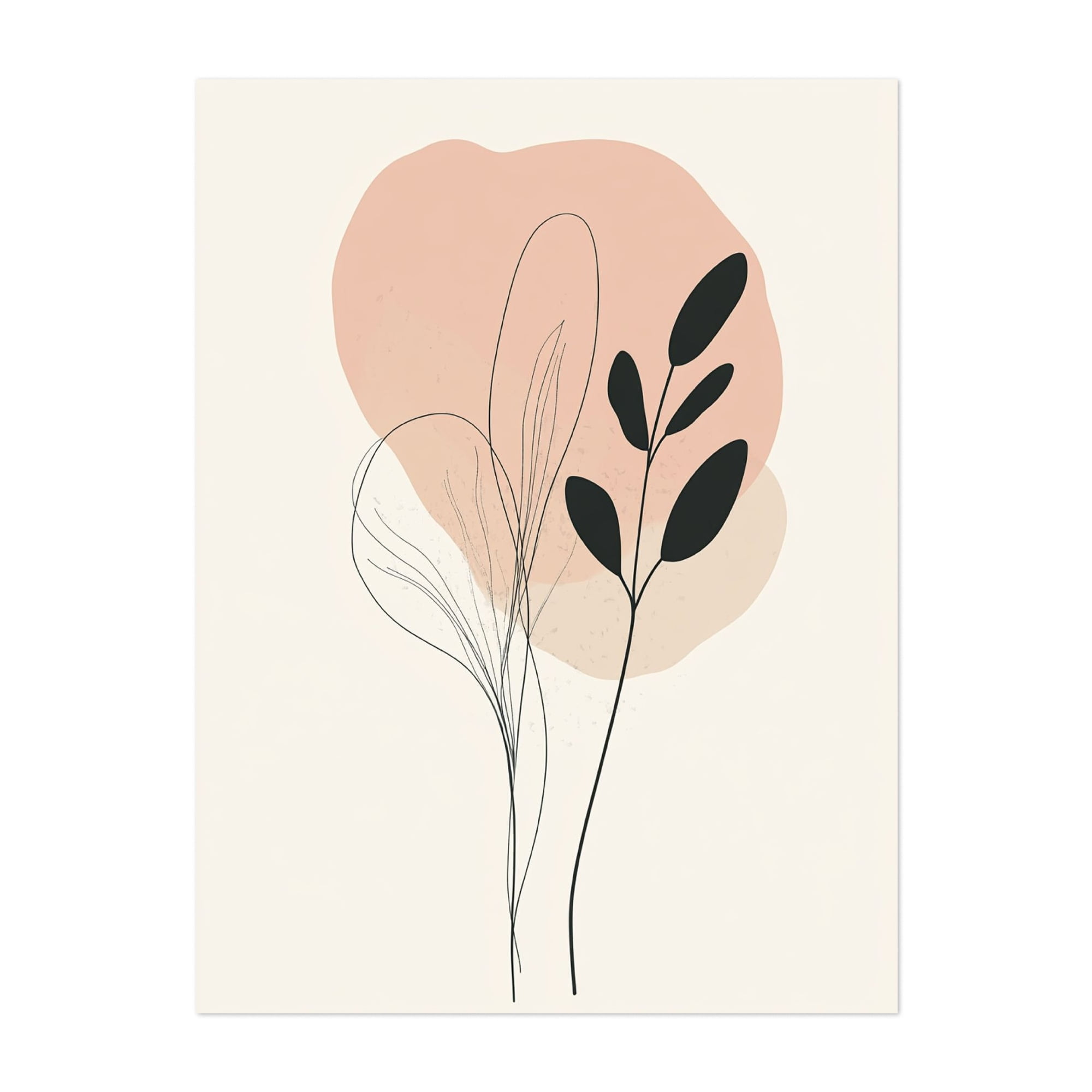 Chic Minimalist Flower Illustration - Line Drawing Minimalist Abstract ...