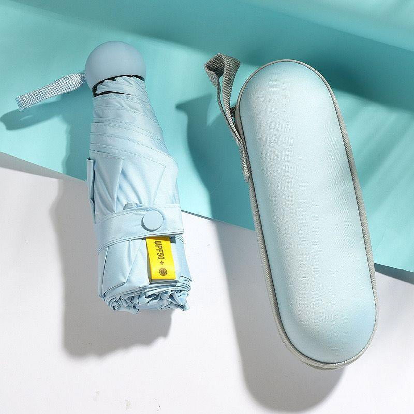 Chic Mirage light blue mini travel small compact folding umbrella - Walmart.com