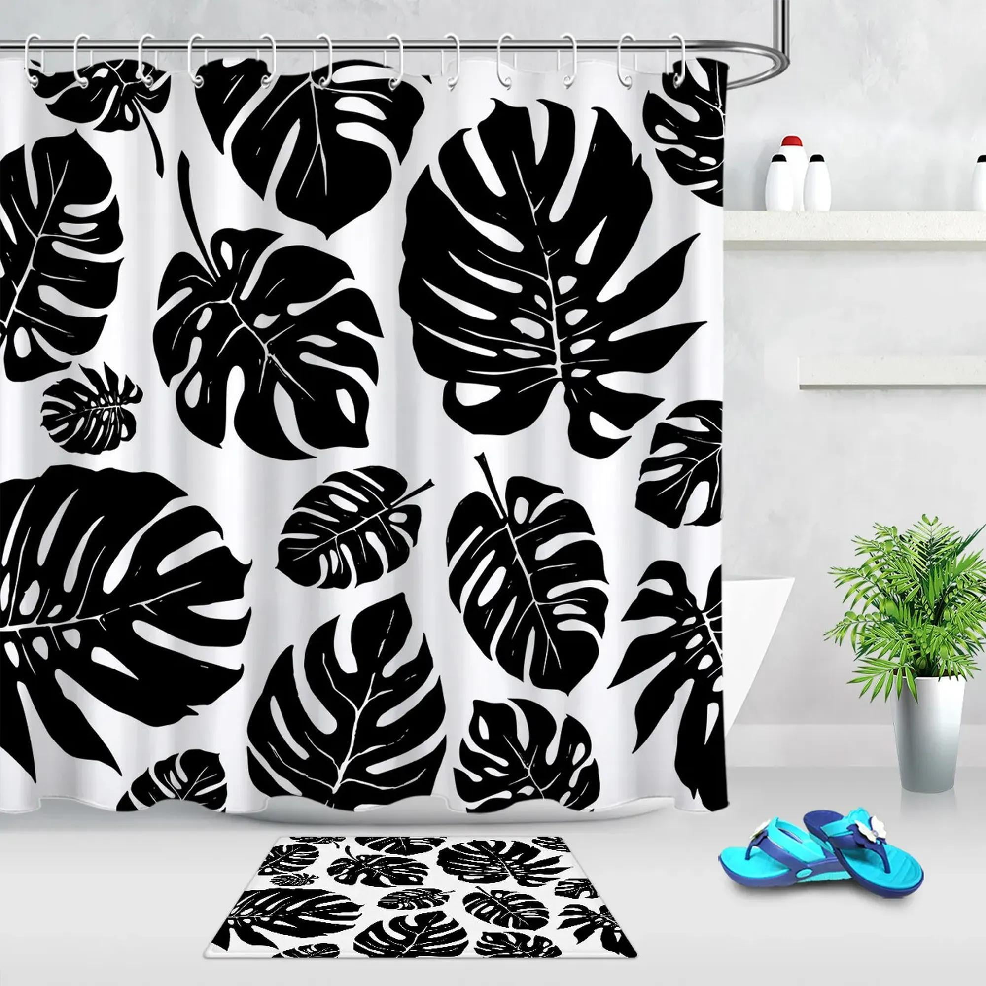 Chic Monstera Leaf Shower Curtain Elevate Your Bathroom With Tropical