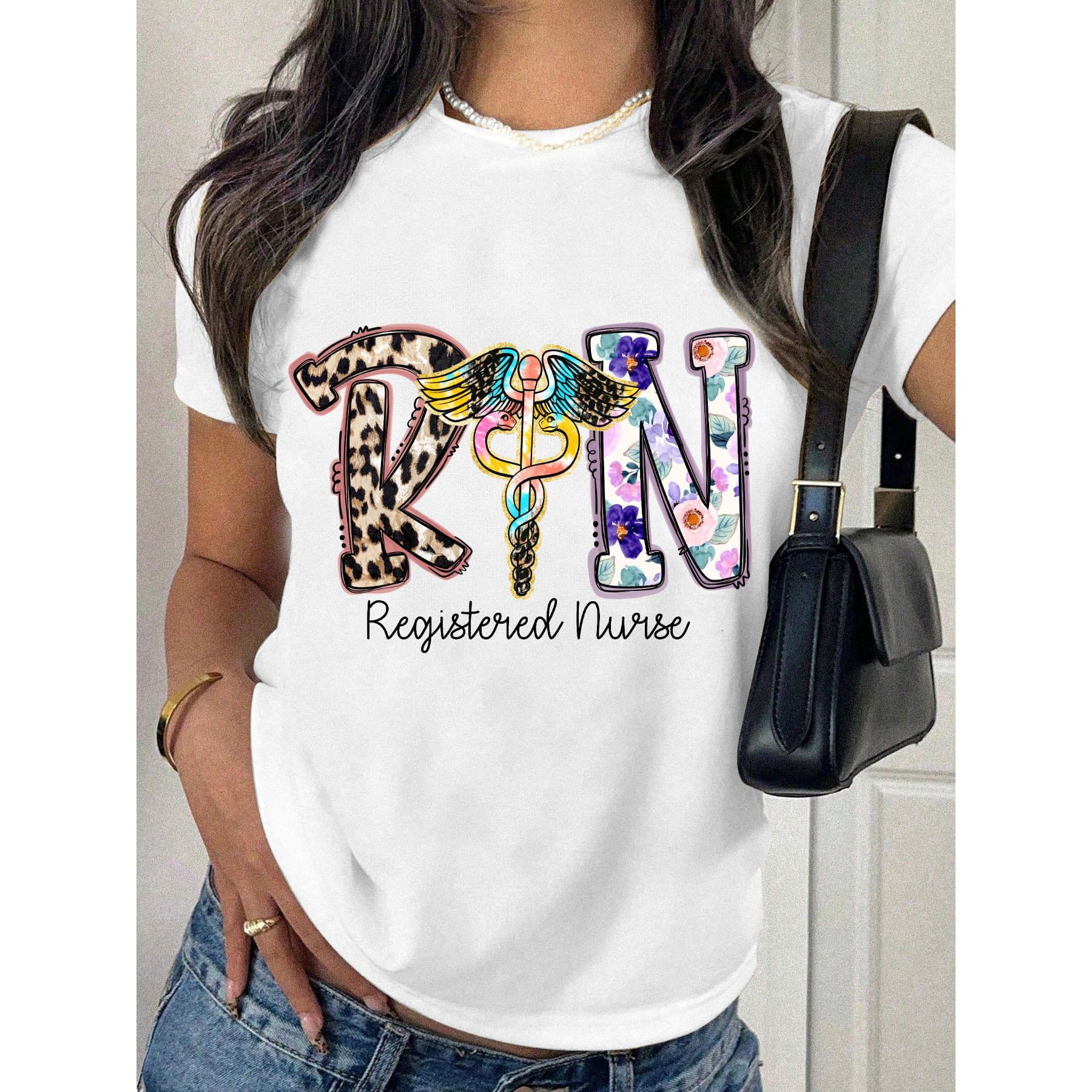 Chic Nurse Themed "Nursing Vibe" Tops for Women, Leopard & Floral ...