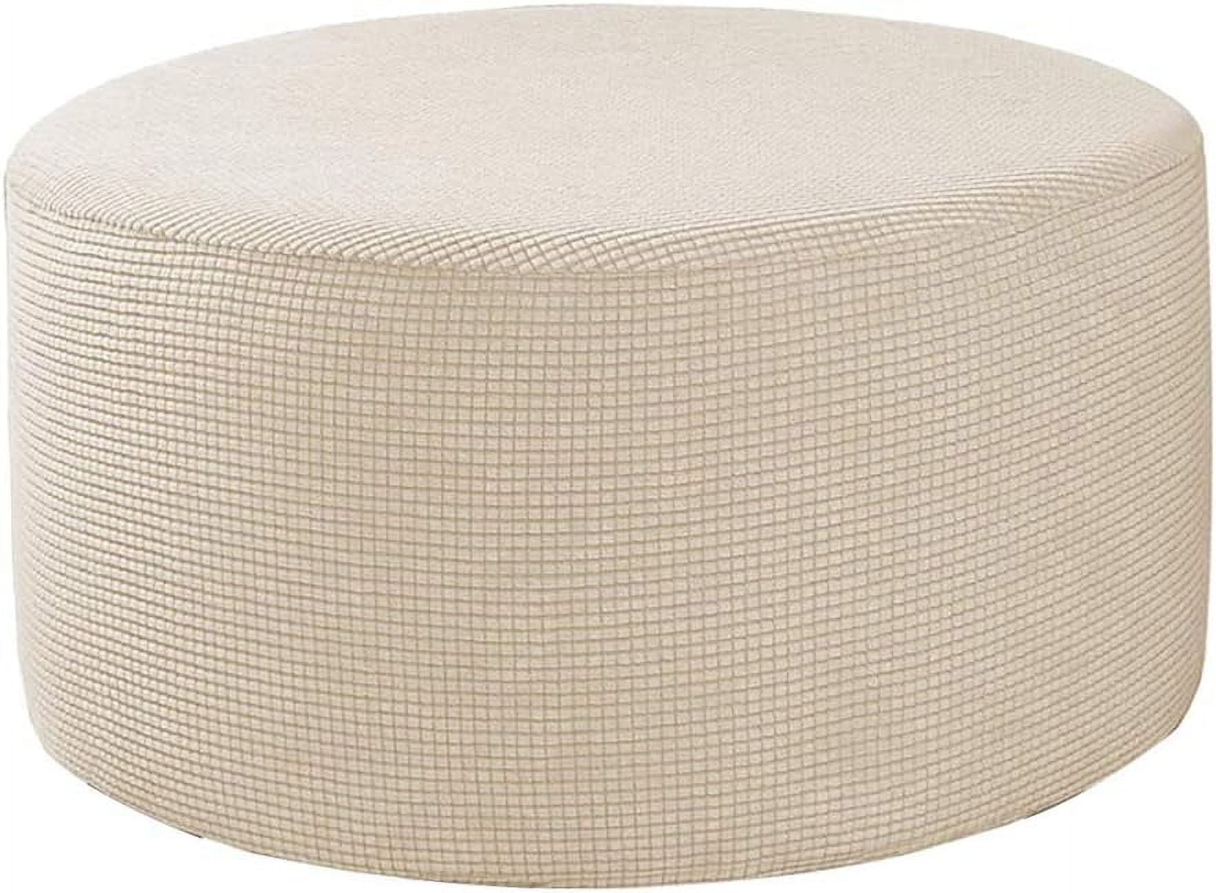 Chic Ottoman Cover, Comfortable Fabric Slipcover for Round Ottomans ...