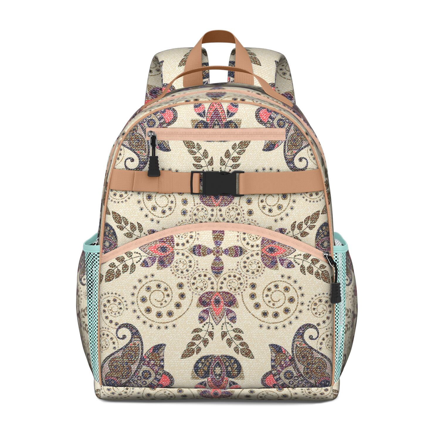 Chic Paisley Pattern Backpack Spine-Protecting Design for Teens ...