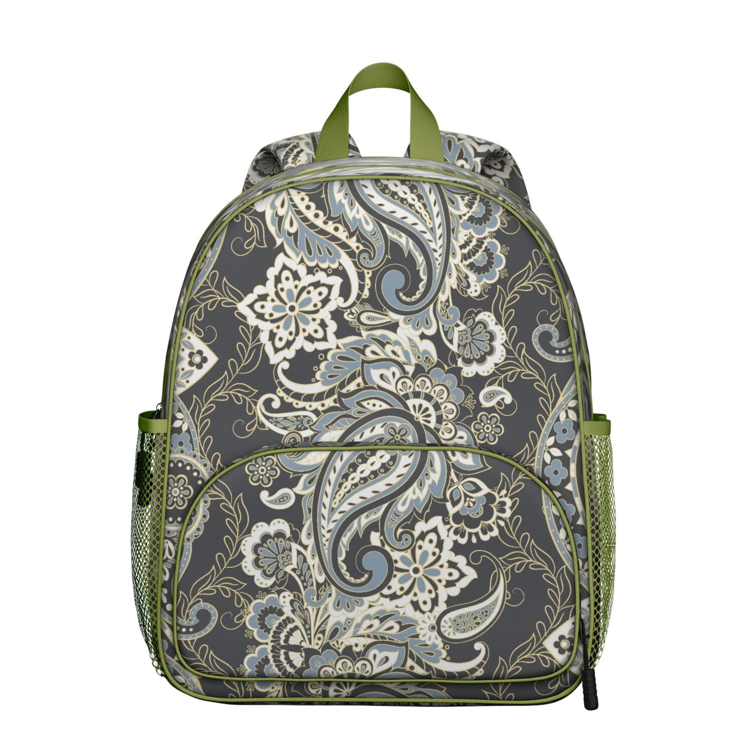 Chic Paisley Pattern Students Backpack - Retro Vintage Floral Boho Ethnic Mandala Inspired ...