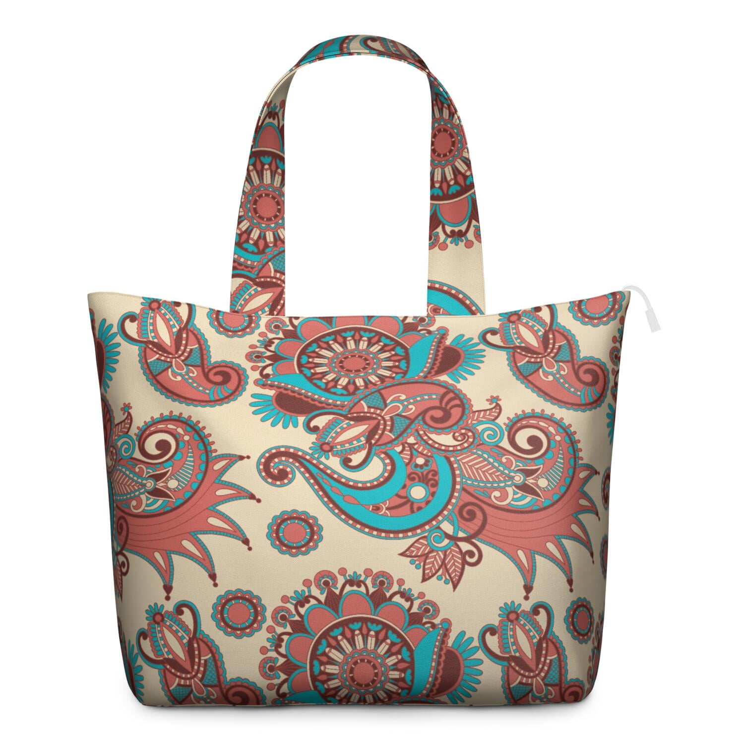 Chic Paisley Pattern Weekender Vintage Boho Travel Duffel with Artistic ...