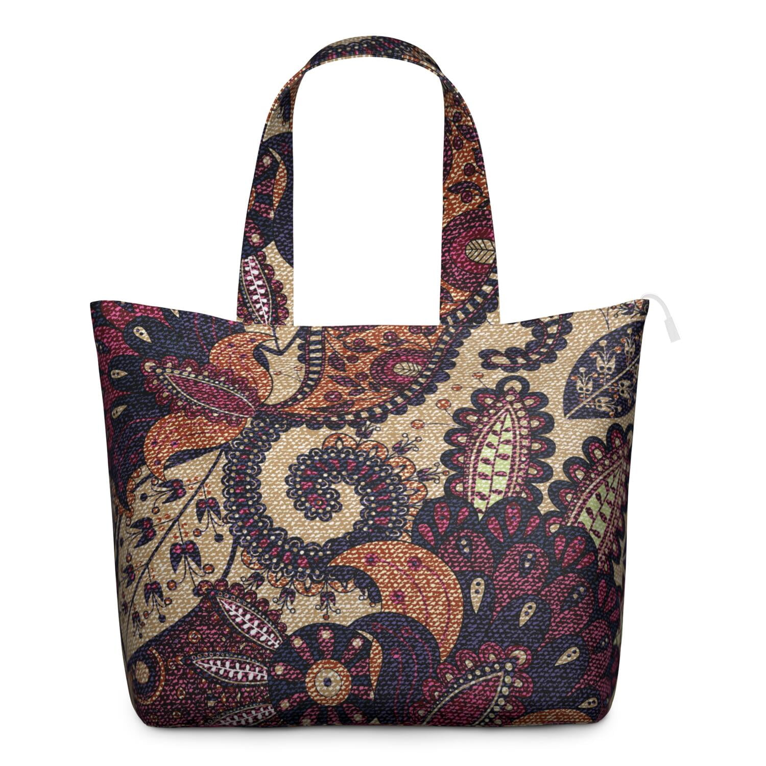 Chic Paisley Pattern Weekender Vintage Boho Travel Duffel with Artistic Floral Pattern, Ethnic ...