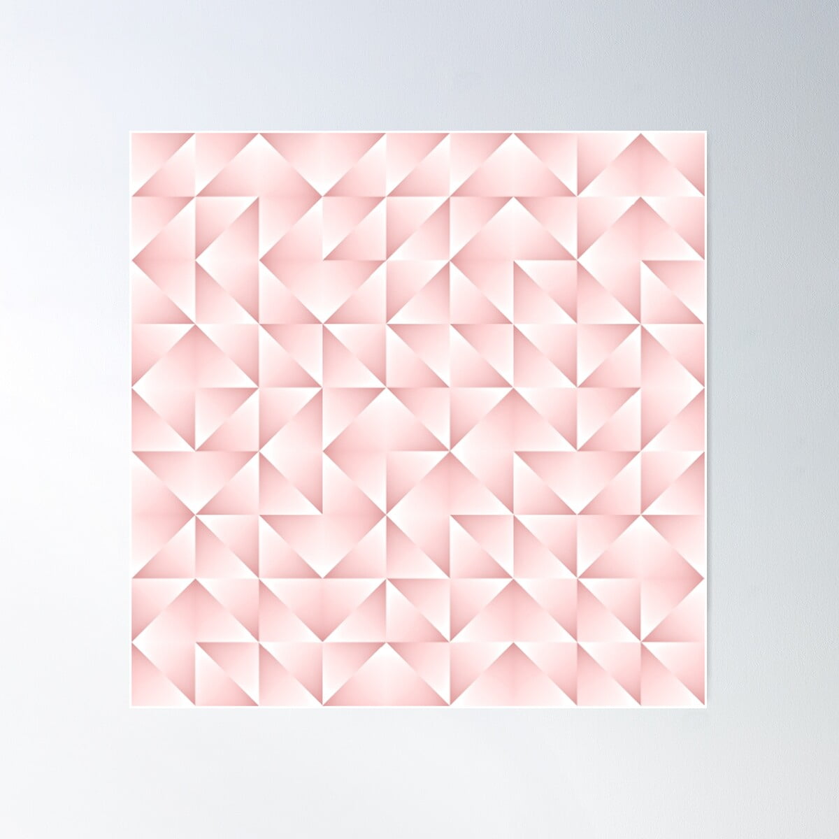 Chic Pastel Geometric Triangles Squares Pattern Poster Wall Art, Modern ...