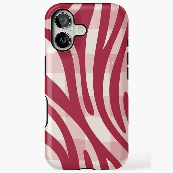 Chic Pink Plaid Swirl Elegant Feminine Design Phone Case for iPhone 17 ...