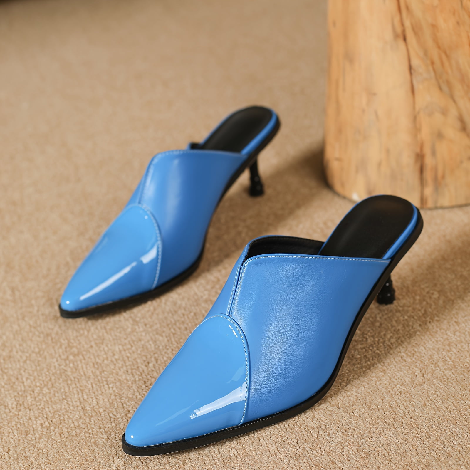 Chic Pointed Toe Mules with Elegant Metal Buckle - Easy Slip-On ...