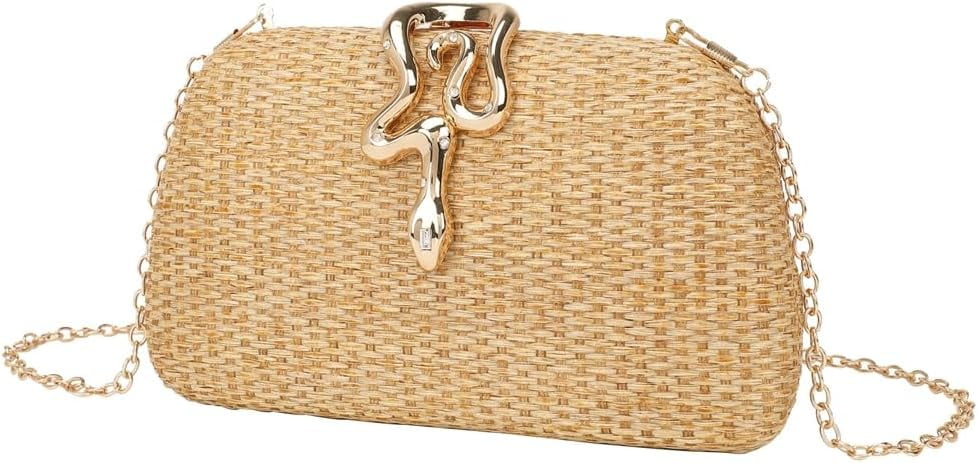 Chic Raffia Clutch Purses for Women Straw Woven Evening Bag Wedding ...