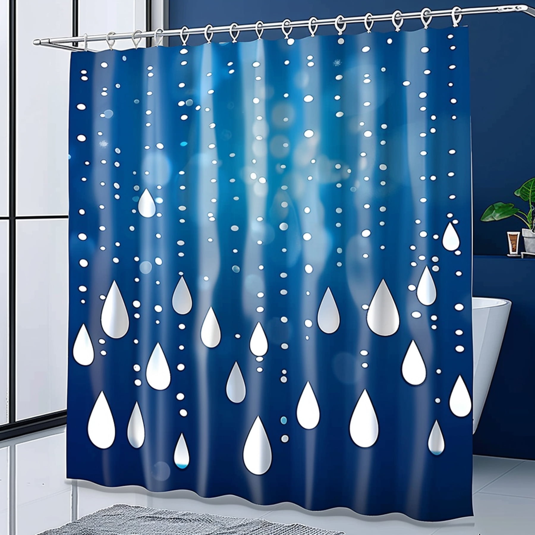 Chic Raindrop Design Shower Curtain Elevate Your Bathroom Decor With