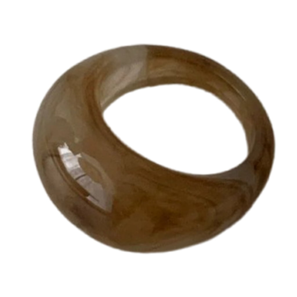 Chic Resin Arc Ring Broad Band Multiple Color Choices Comfortable Daily ...