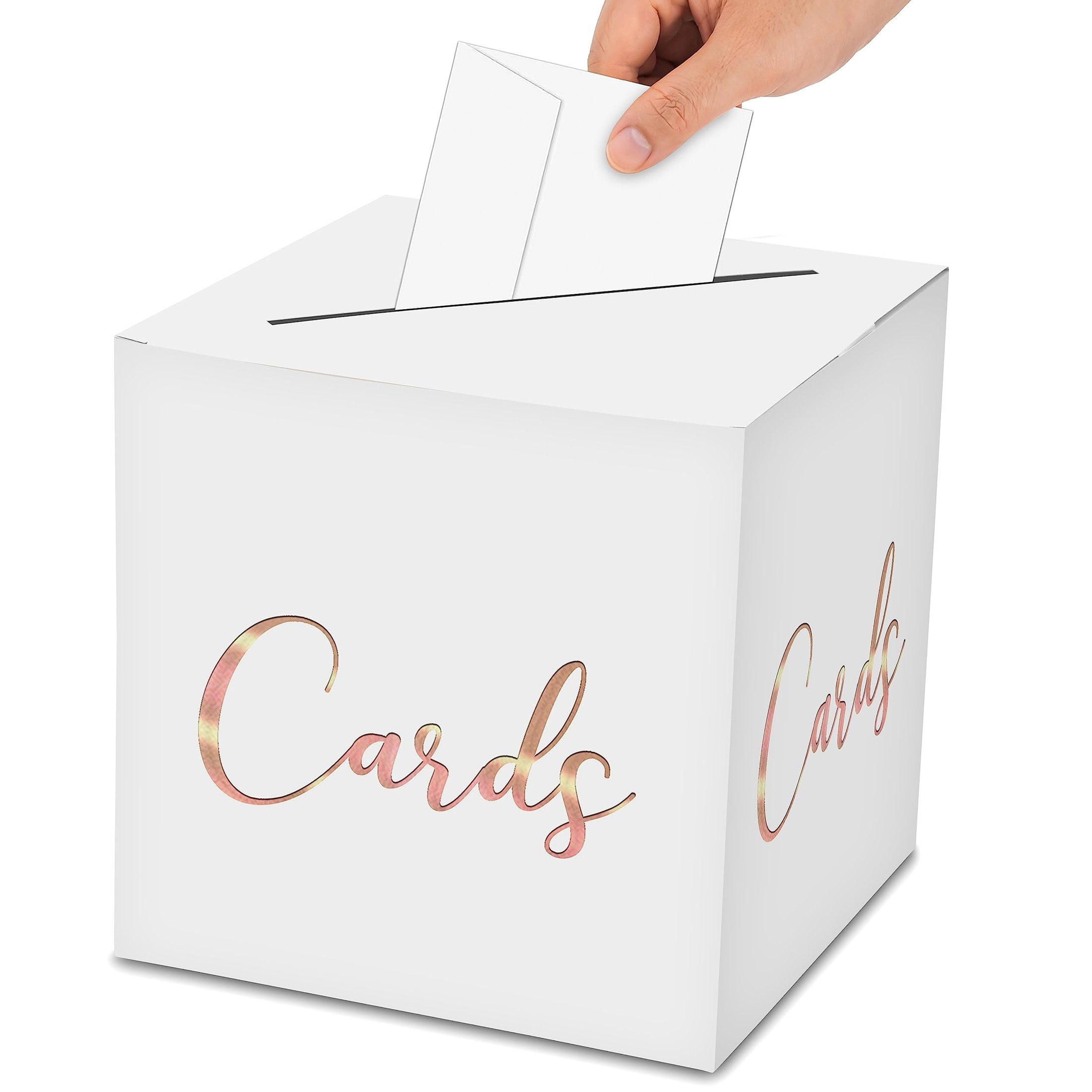 Chic Rose Gold Card Box Set for Gifts, Envelopes, and Money - Perfect ...