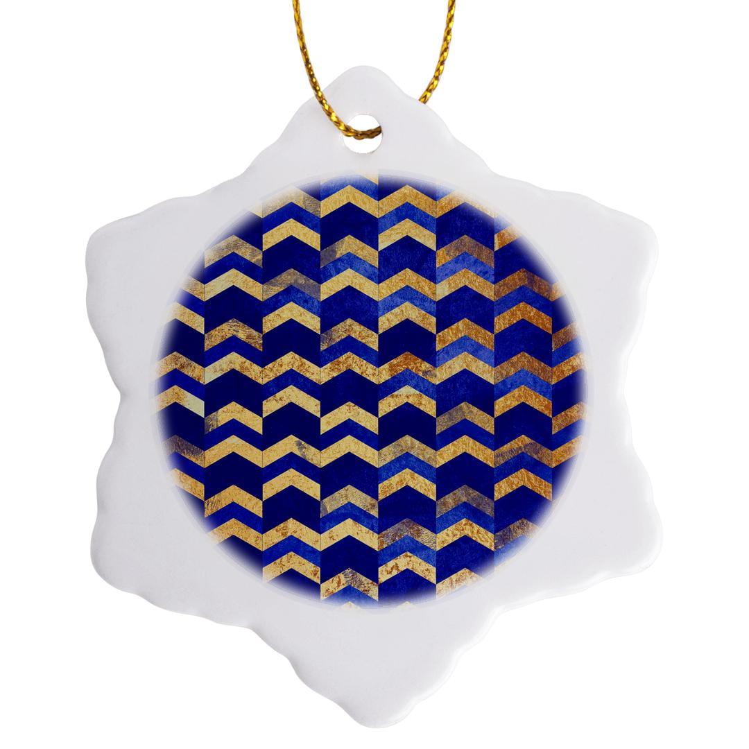Chic Royal Blue And Faux Digitally Printed Gold Up Arrow Rows Pattern ...