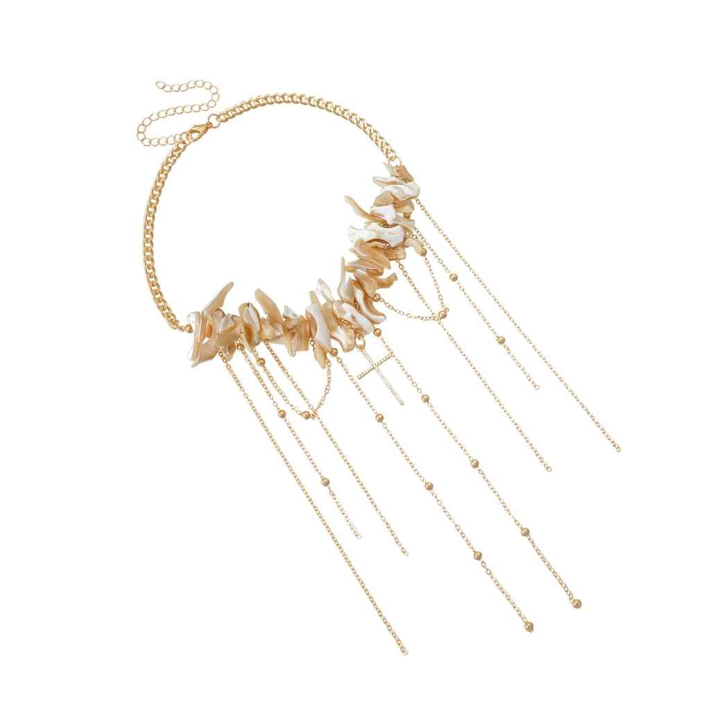 Chic Shell and Tassels Crosses Necklace Accessory for Fashion ...