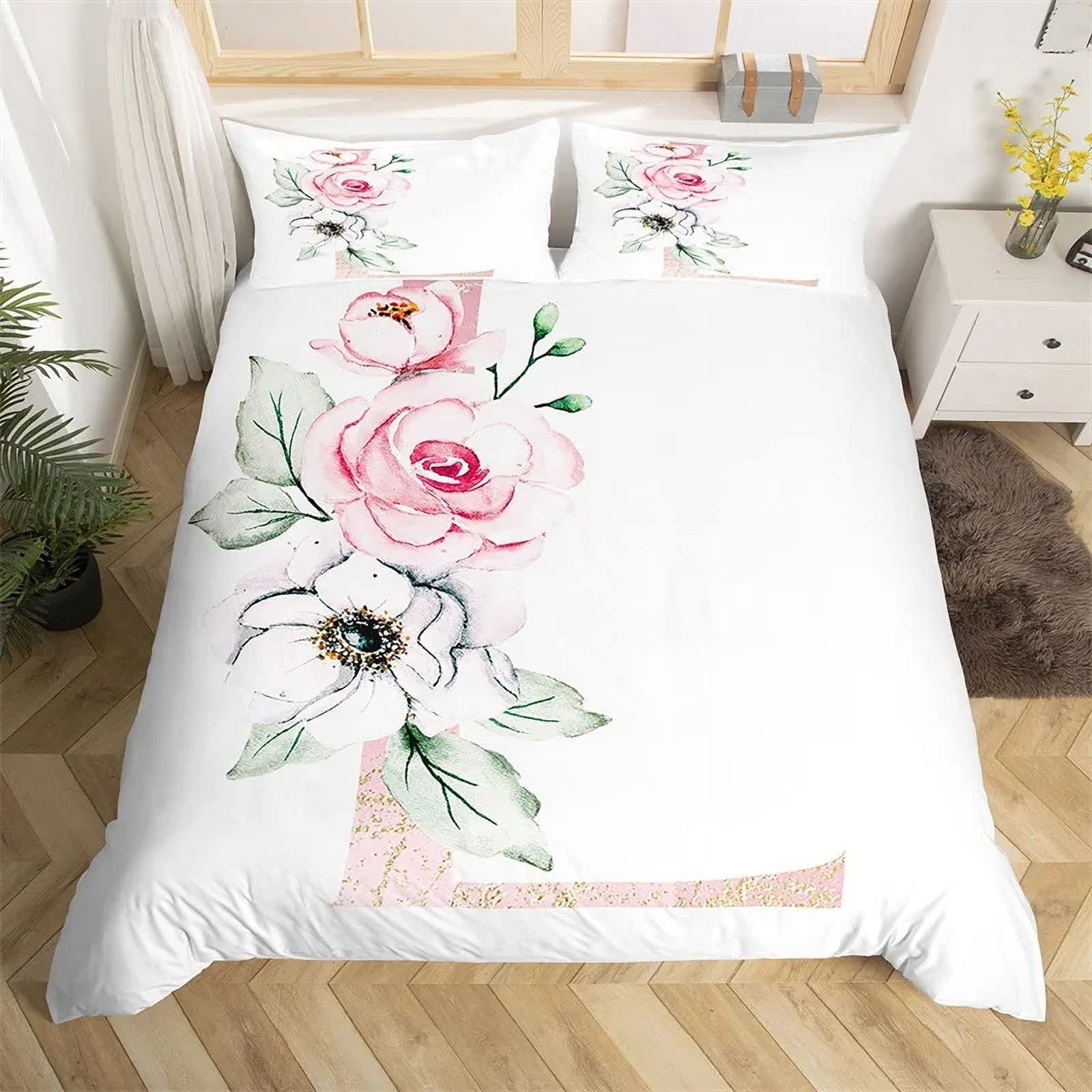 Chic Spring Flower Duvet Cover Vintage Flowers Comforter Cover Microfiber Garden Floral Bedding ...