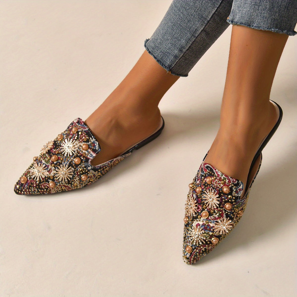 Chic Spring-Ready Floral Embroidered Loafers for Women: Slip-On Ease ...