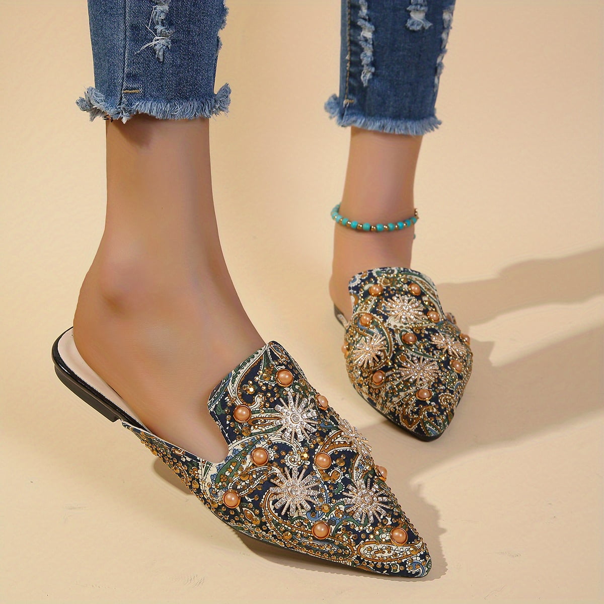 Chic Spring-Ready Floral Embroidered Loafers for Women: Slip-On Ease ...