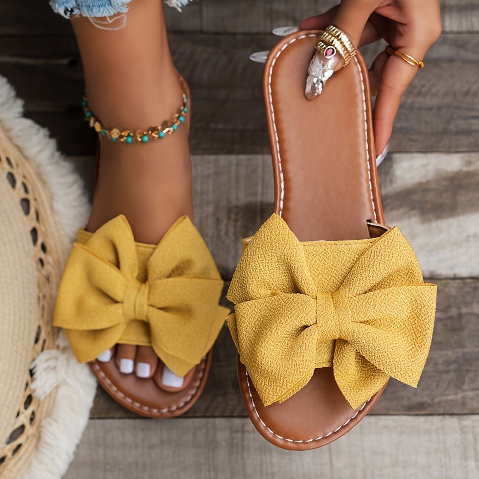 Chic Summer Bowknot Slide Sandals for Women - Comfy, Lightweight, All ...