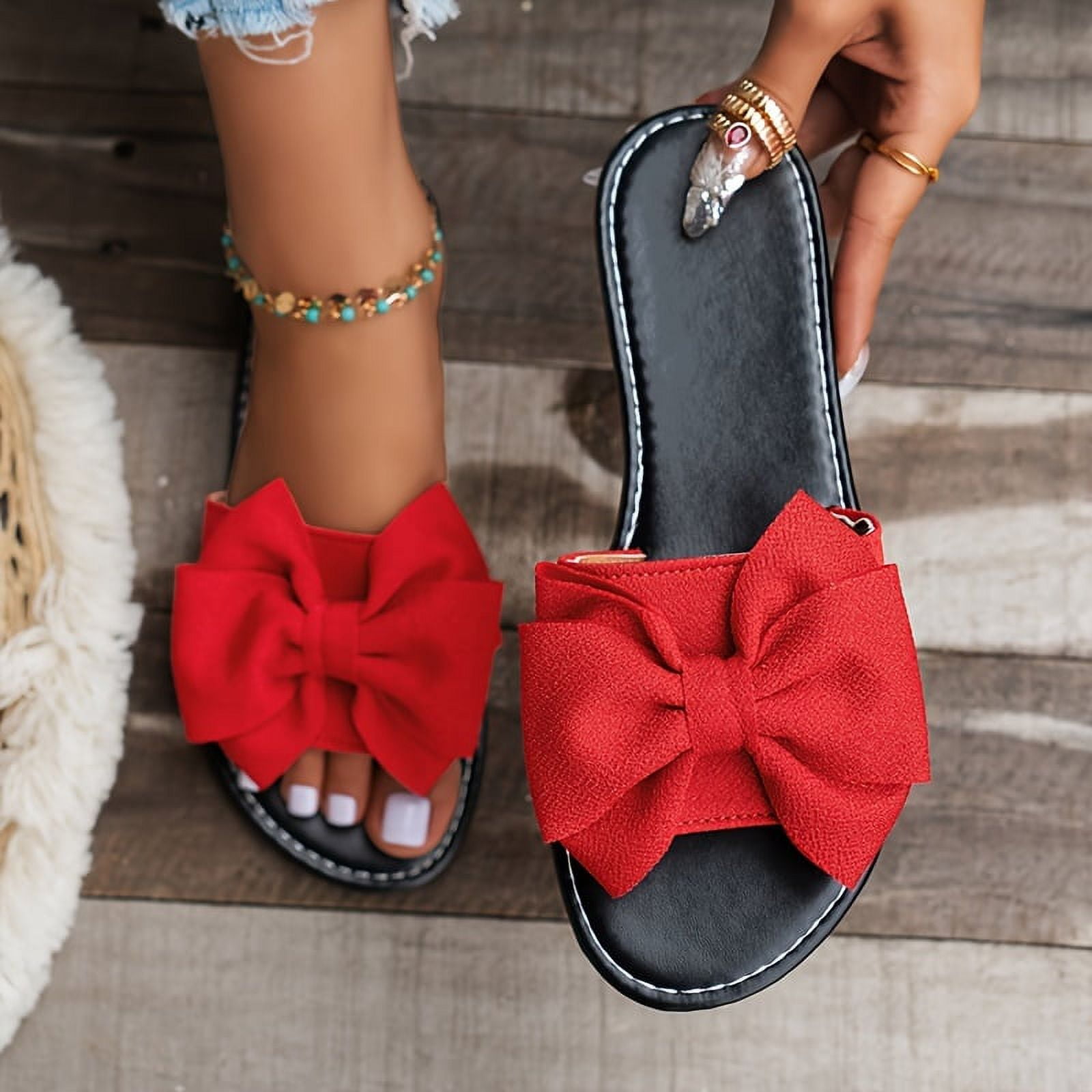 Chic Summer Bowknot Slide Sandals for Women - Comfy, Lightweight, All ...