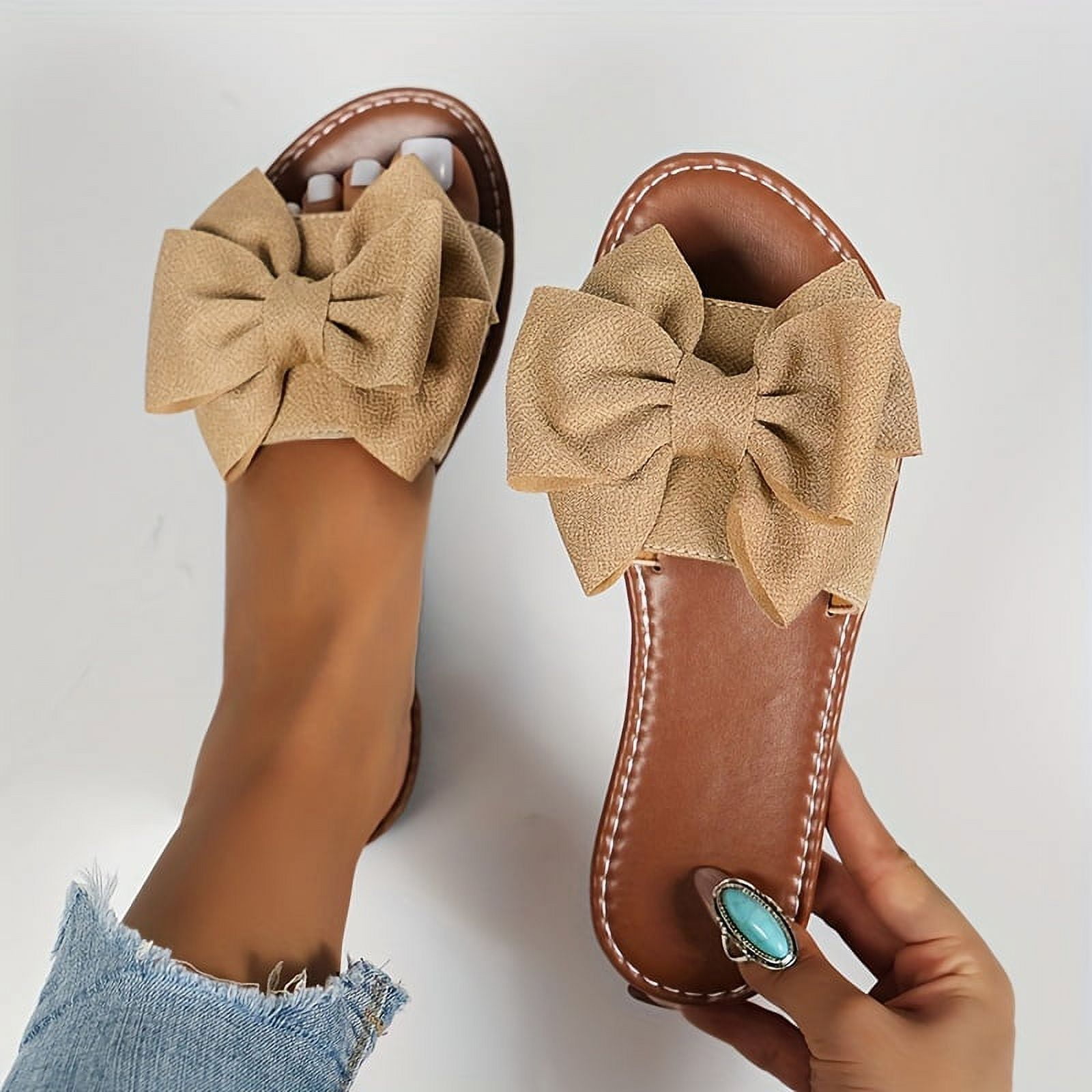 Chic Summer Bowknot Slide Sandals for Women - Comfy, Lightweight, All ...