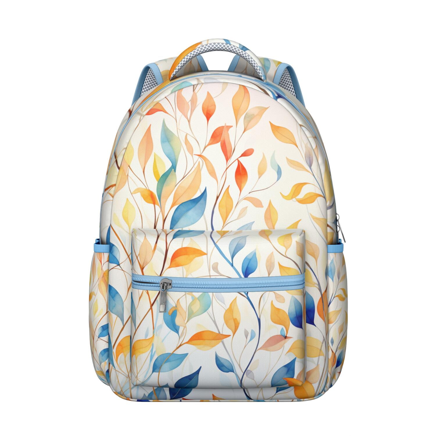 "Chic Sunflower & Wildflowers Backpack for School - Durable Polyester ...