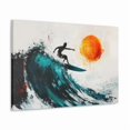 Chic Sunset Surfer Vibrant Coastal Ocean Wall Art Home Decor Vintage ...