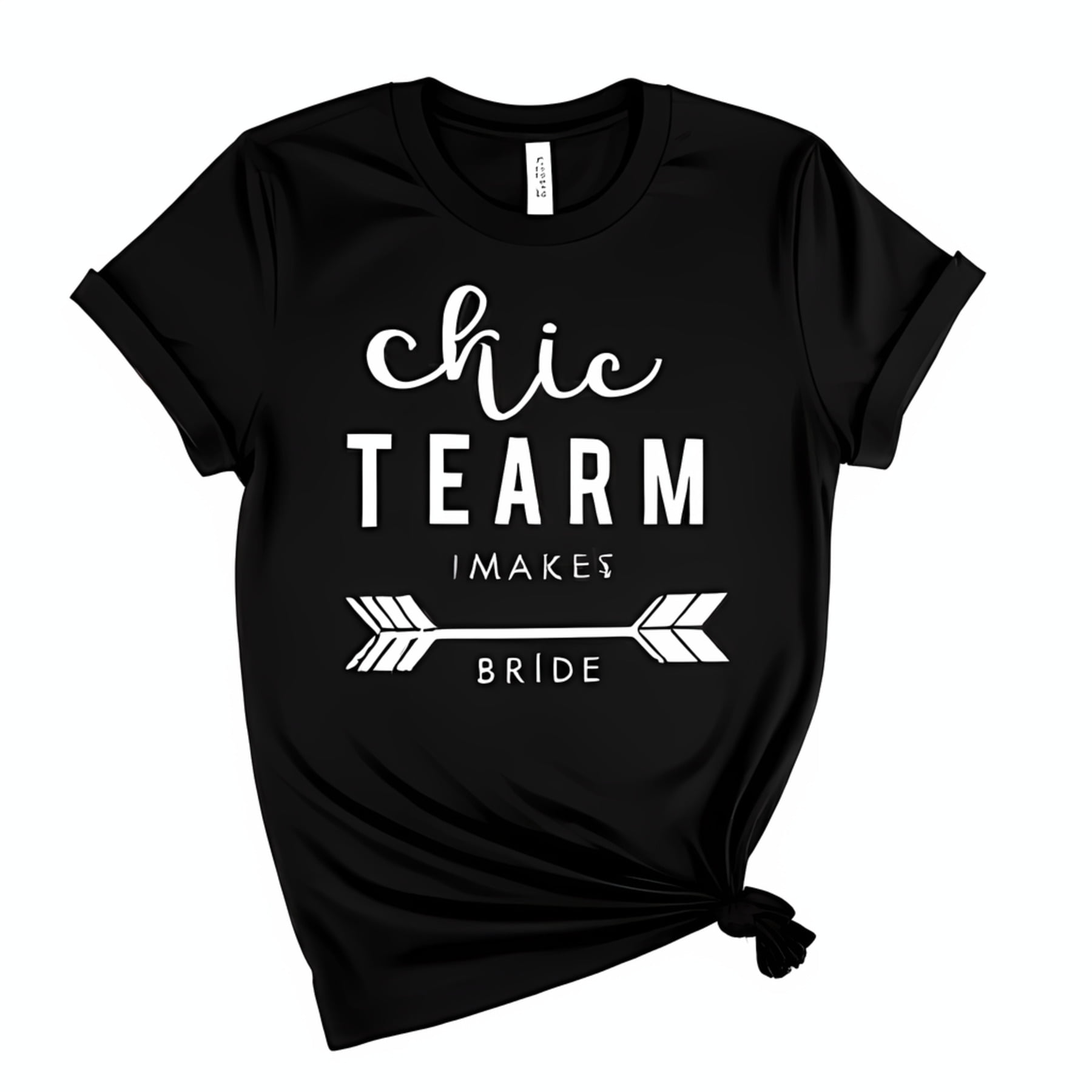 Chic Team Makes Bride Black T-Shirt with Stylish Arrow Graphic for ...