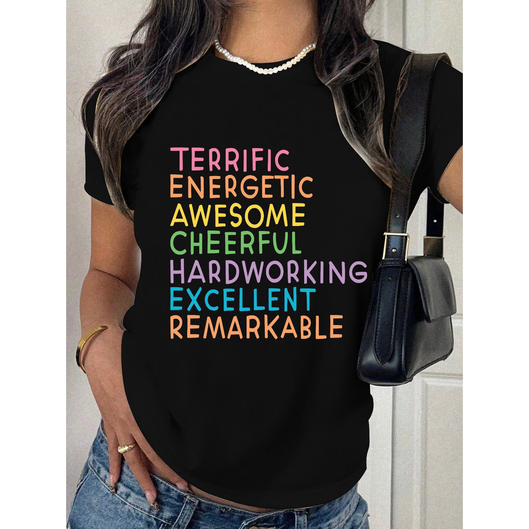 Chic & Uplifting "Positive Vibe" Tops for Women, "Positive Adjectives ...
