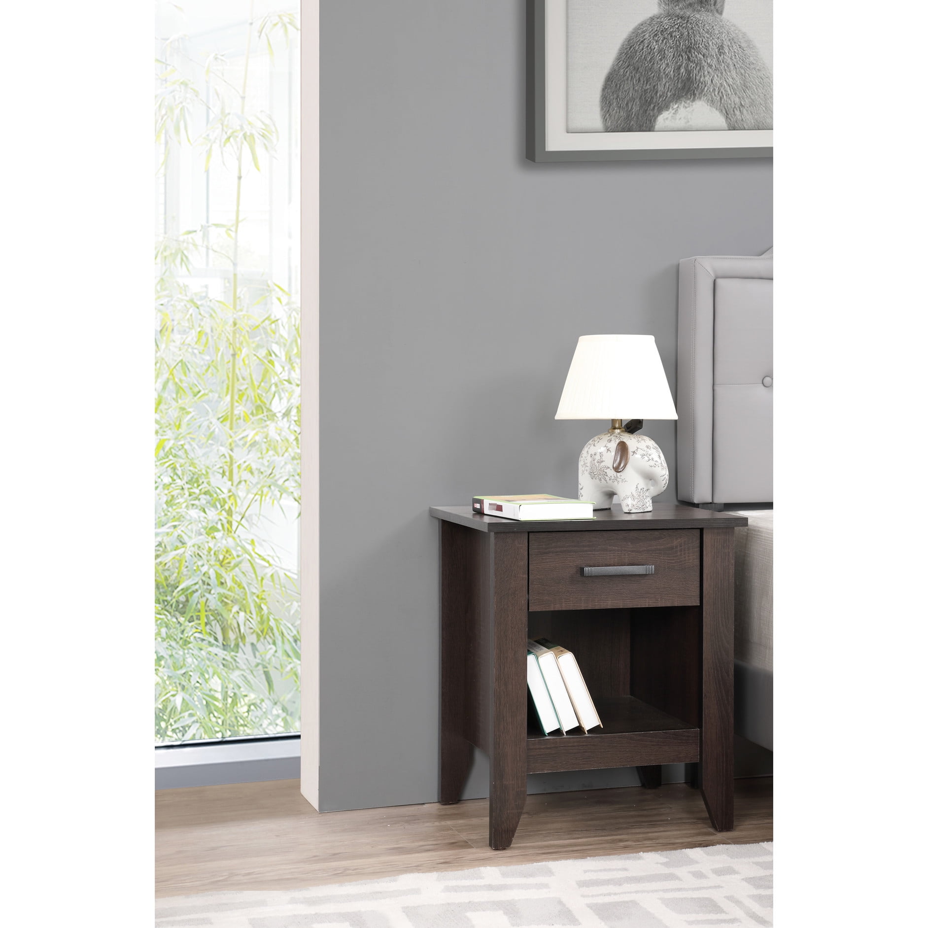 Chic Wenge Nightstand+Simple Installation"-"Nighttime Use/Decorating ...