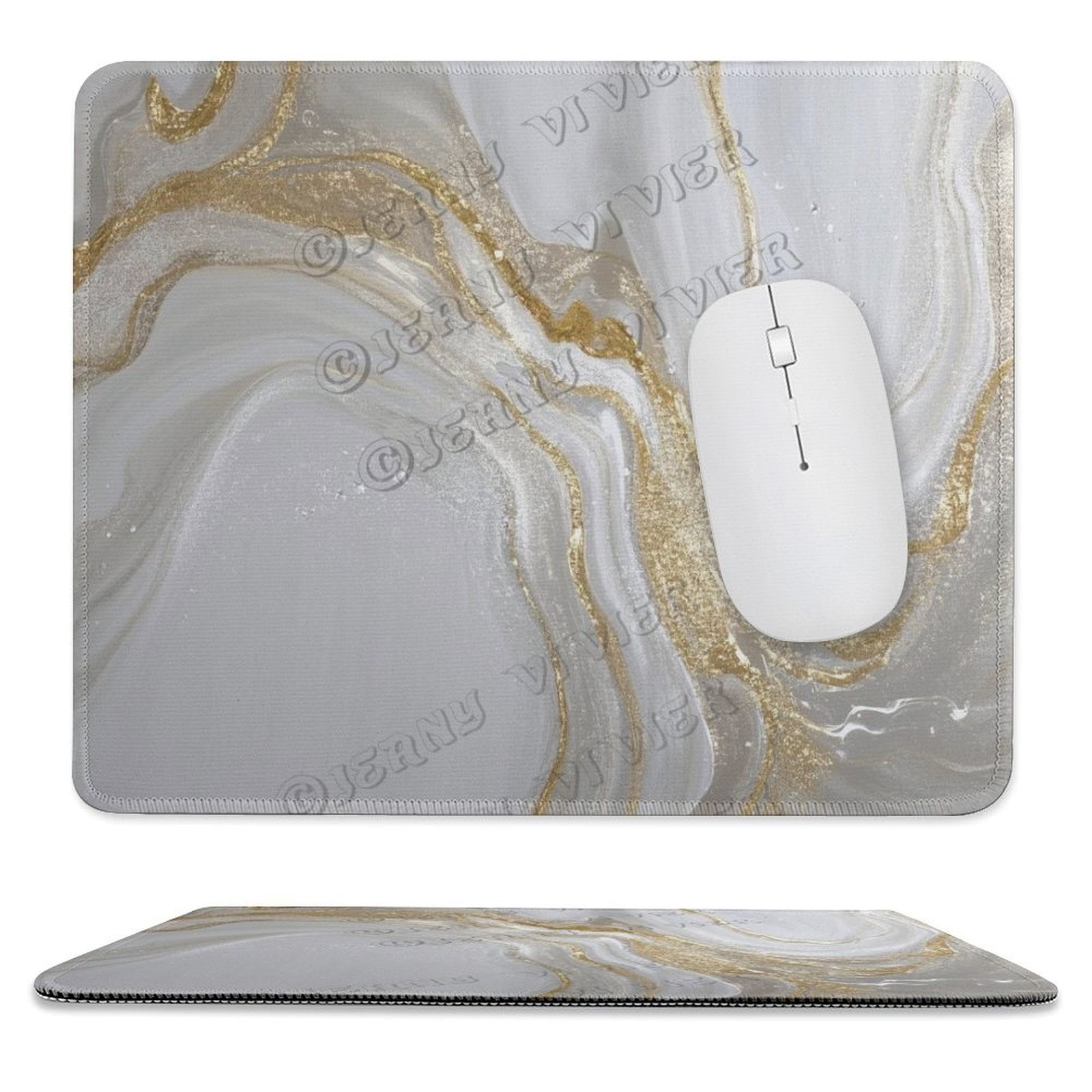 Chic White and Gold Marble Mouse Pad, 10x12 Inches, Premium-Textured ...
