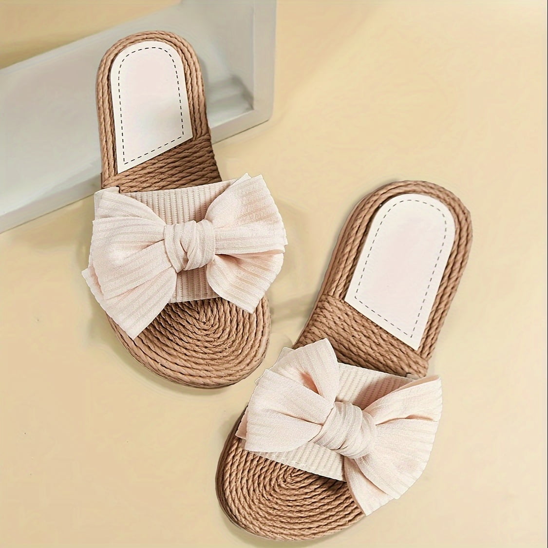 Chic Women's Open-toe Slides - Elegant Bowknot Flat Sandals with Non ...