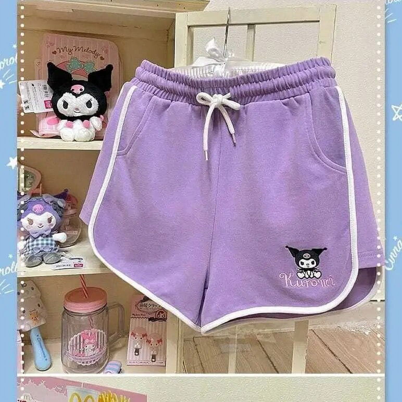 Chic and Elegant Woman Pants Hello Kitty Sanrio Casual Sports Shorts ...