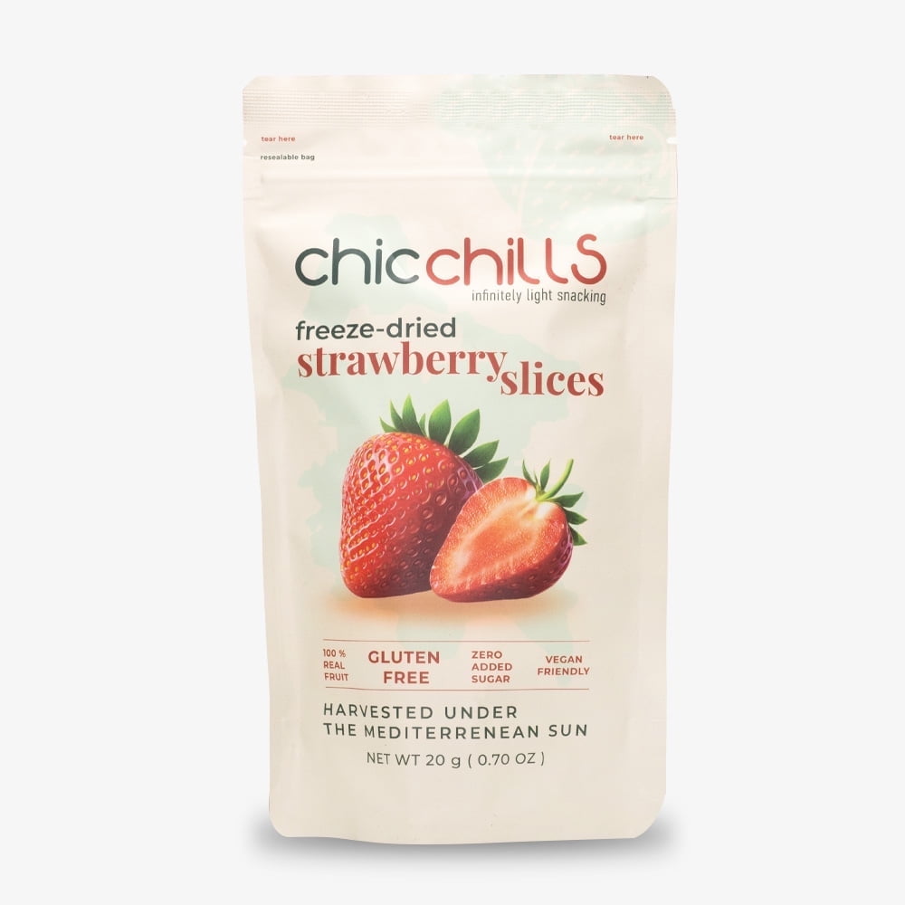 ChicChills Freeze Dried Strawberry Slices 0.7 oz Resealable Pouch, 100% ...